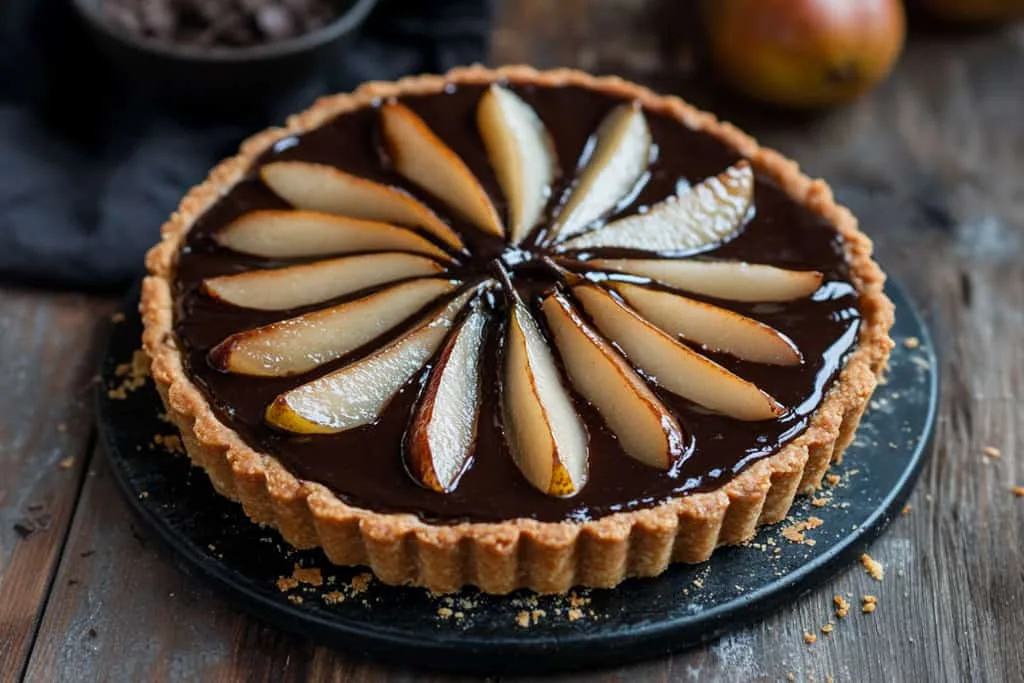Tarte poire chocolat maison, recette facile